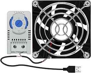 Amazon.com: VONNST USB 80mm Cabinet Fan with 0-60℃ Temperature Control ...