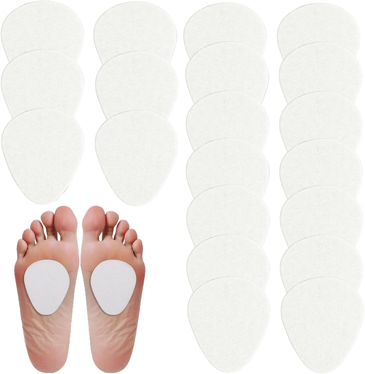 Amazon.com: 20 Pieces Metatarsal Felt Foot Pads Insert Pads Ball of ...