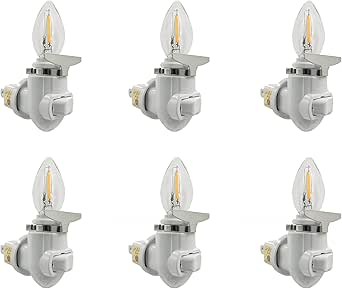 Plug in Night Light Module Rotatable Base Includes 6 LED Bulbs and 6 ...