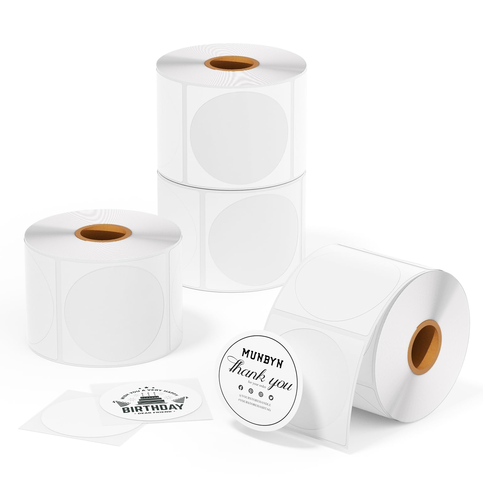 Snapklik.com : 2 Inch Circle Thermal Sticker Labels, Self-Adhesive ...