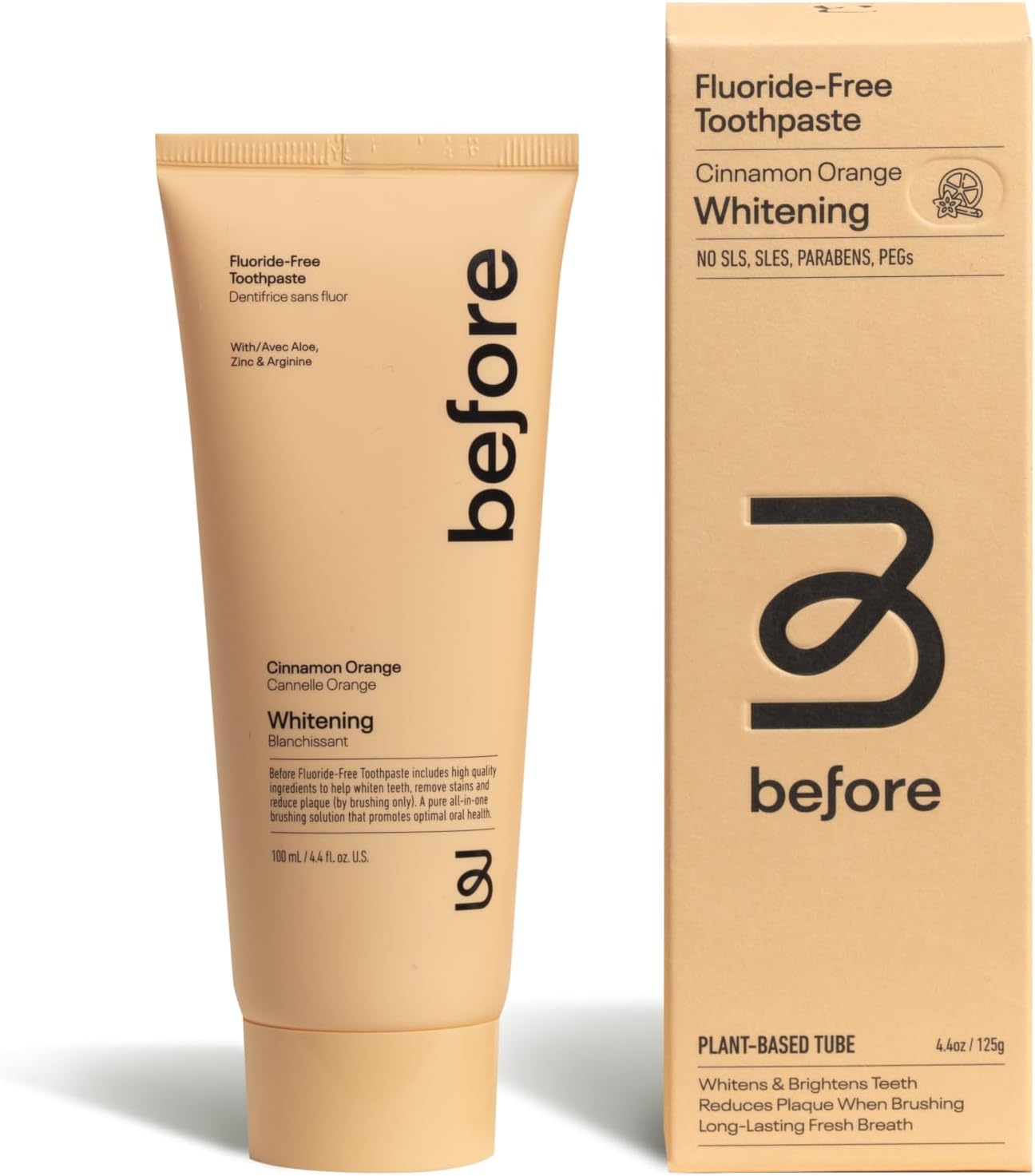 Amazon.com: Before | Cinnamon Orange Fluoride-Free Whitening Toothpaste ...