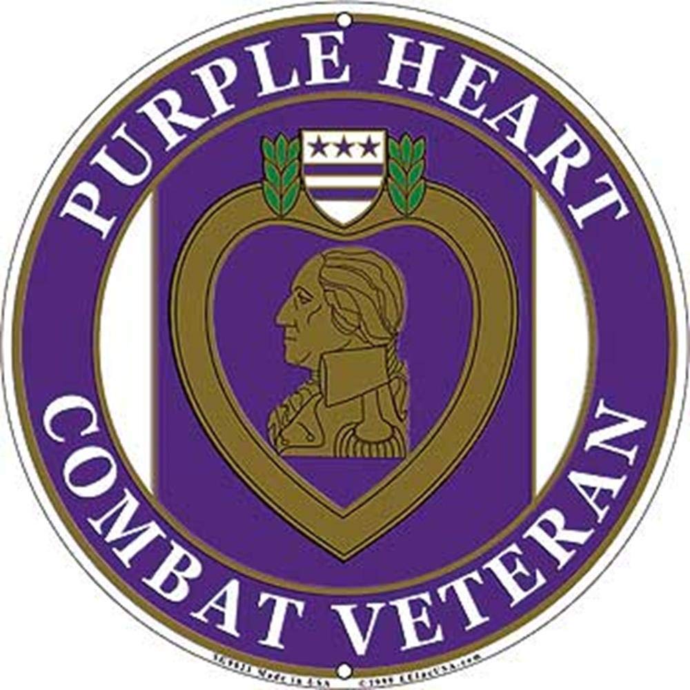 Amazon.com: EagleEmblems SG9021 Sign-Purple Heart (12''), Multicolor ...