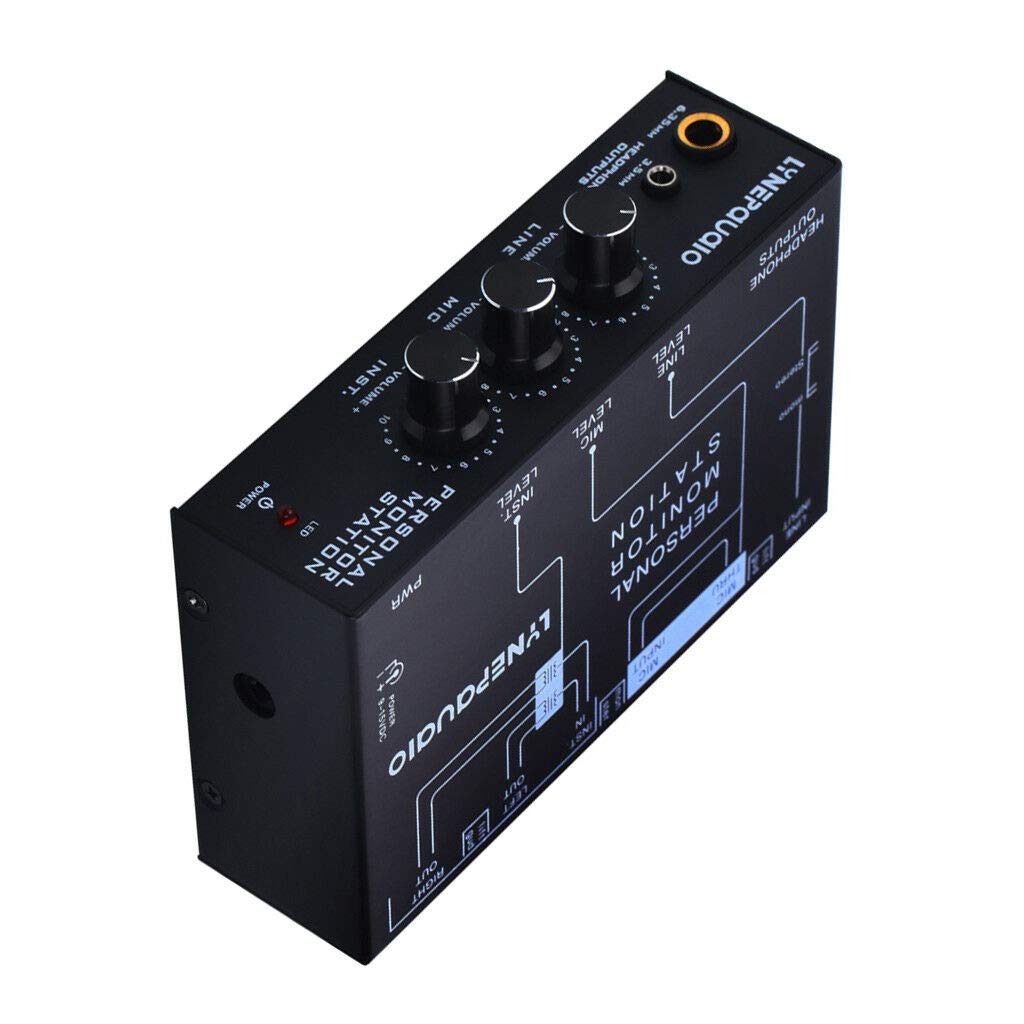 3-Ch Personal Monitor Stage Studio Headphone Amplifier 6.5mm/3.5mm ...