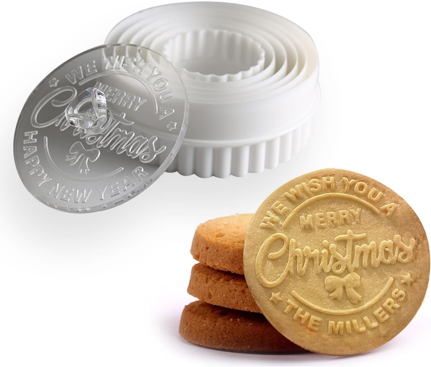 Amazon.com: Personalized Christmas Cookie Stamps Customizable Name With ...