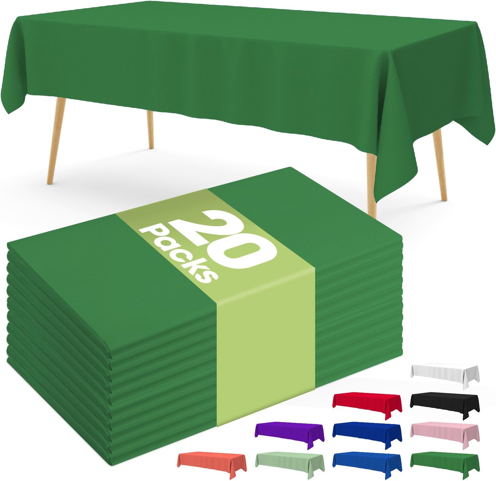 Amazon.com: Pureegg Plastic Table Cloth - 20 Packs, Decorative Table ...