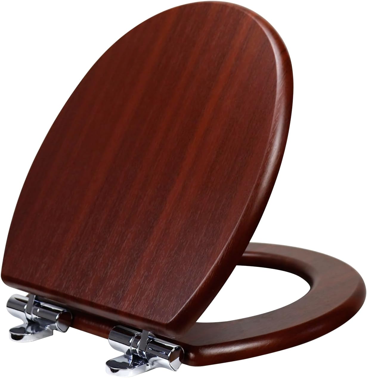 Fanmitrk Rot Toilettendeckel mit Absenkautomatik, Stabiler Holz Wc Sitz ...