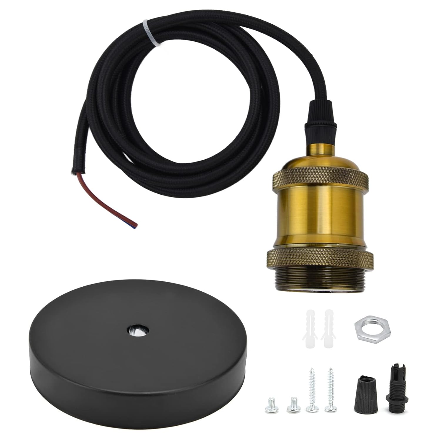 Plug in Hanging Light Kit, Retro Pendant Light Cord Kit E26 E27 ...