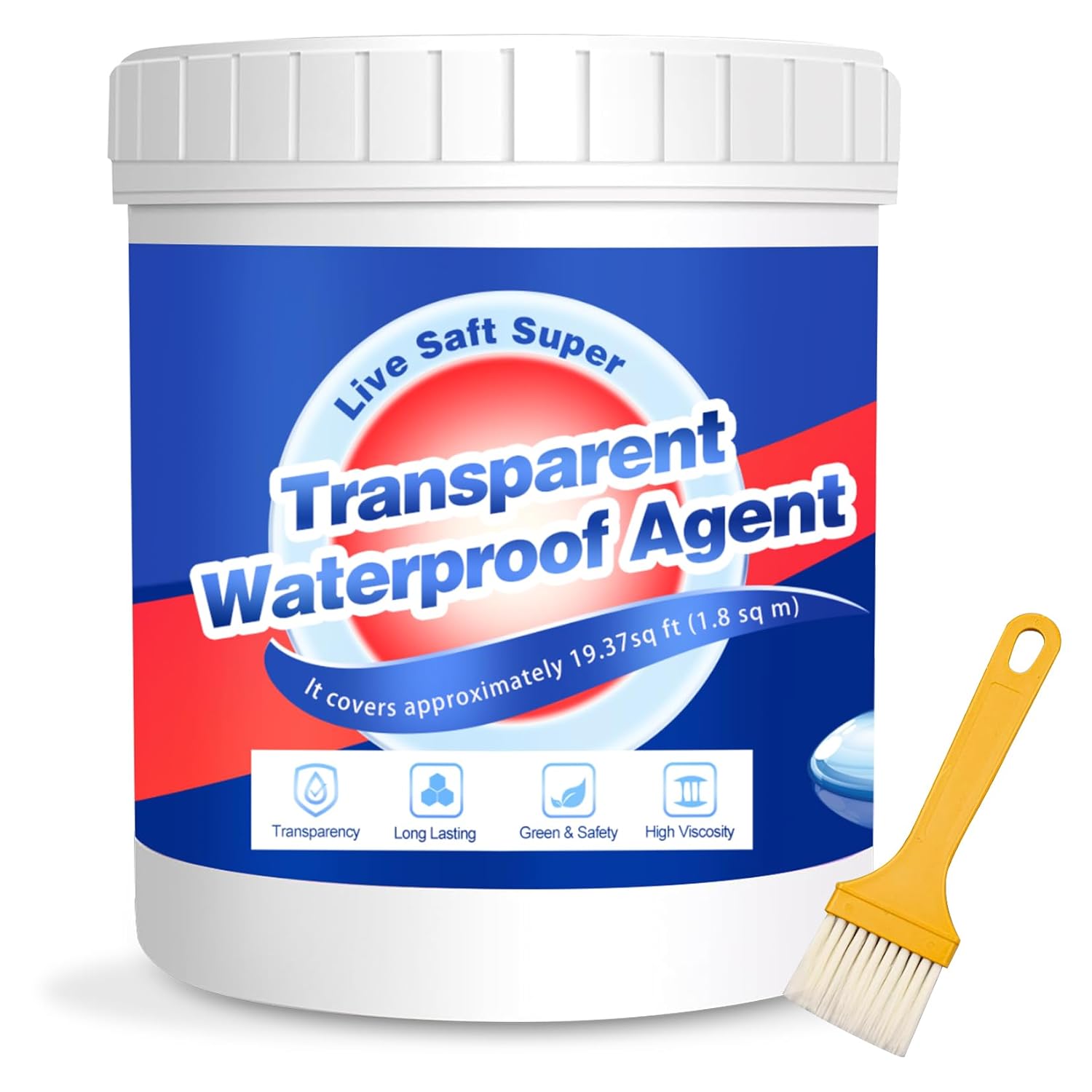 Invisible Waterproof Adhesive - 10.6oz Water-Based Transparent ...