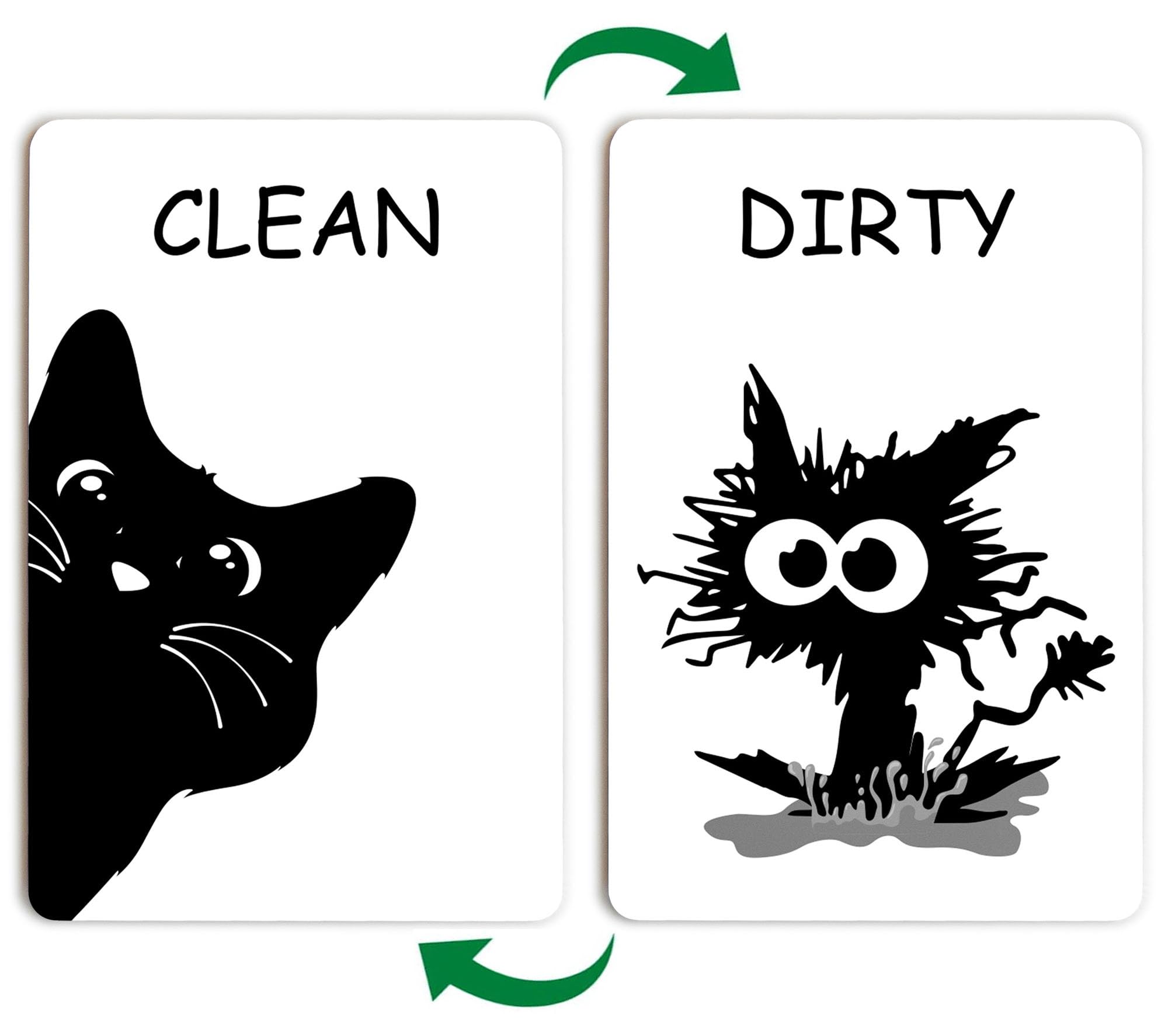 Amazon.com: Cute Cat Dishwasher Magnet Clean Dirty Sign Funny, Clean ...