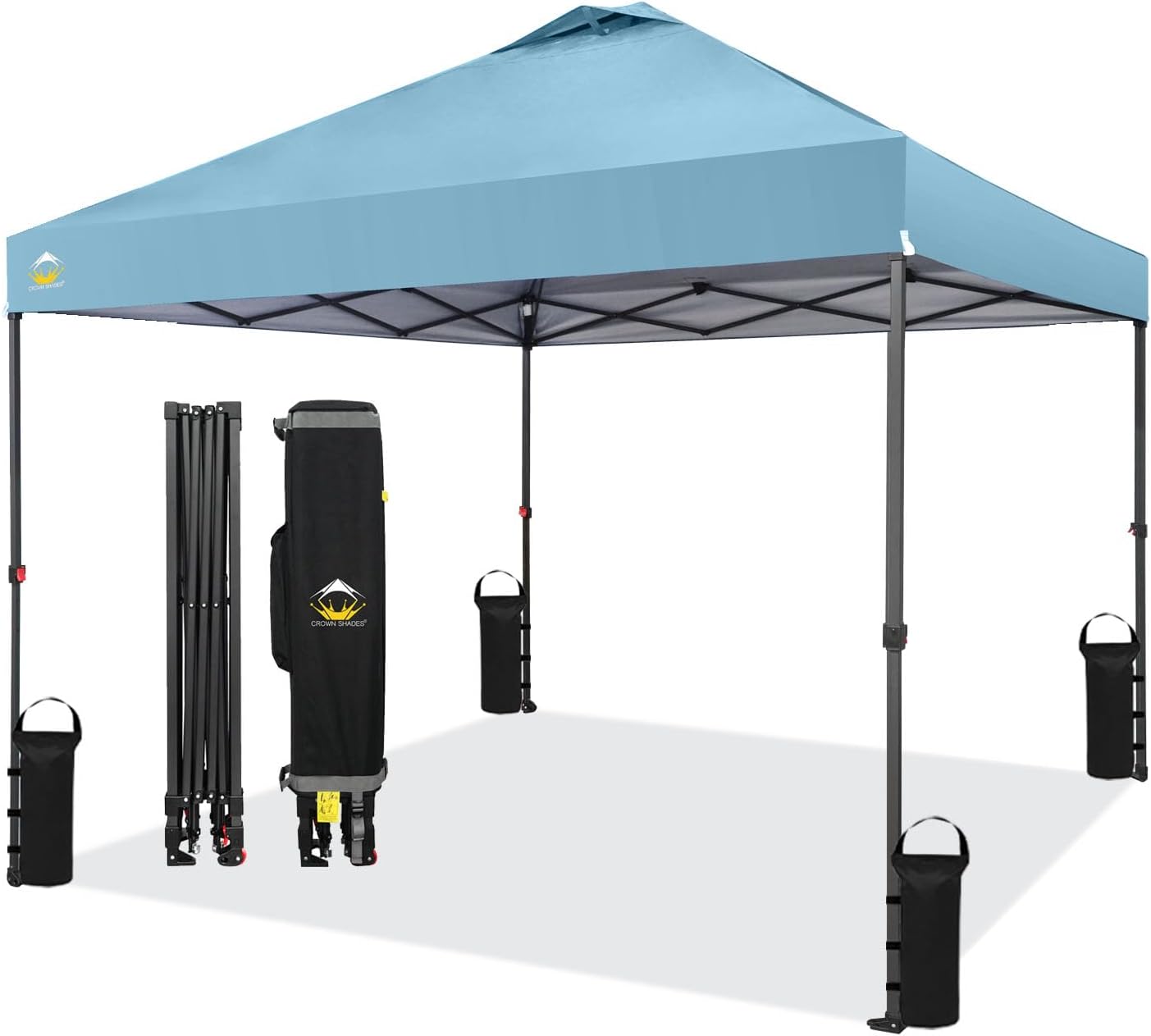CROWN SHADES 10x10 Pop Up Canopy Tent - Patented Center Lock One Push Instant Outdoor Canopy ...