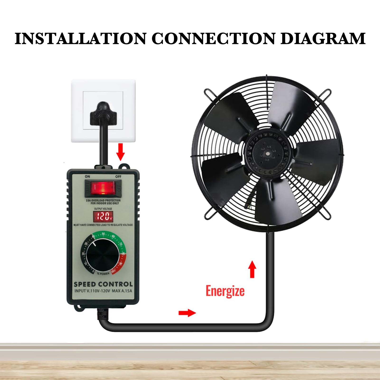 Snapklik.com : ZOWZEA AC Motor Speed Controller 120V 15A 4000W Variable ...
