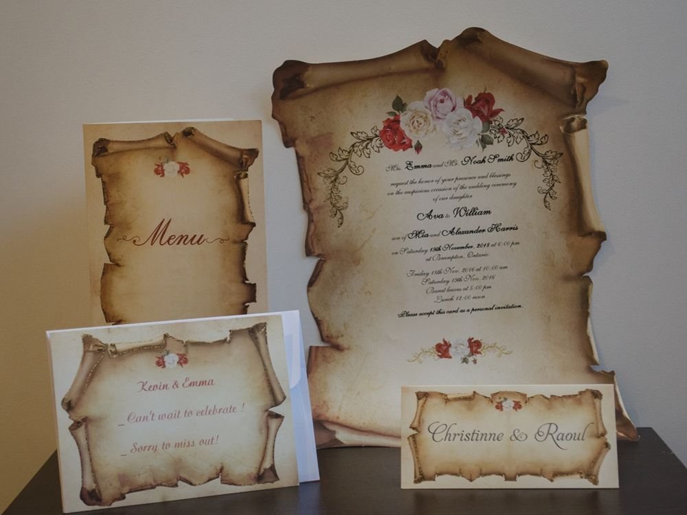Wedding Invitation Scroll For Menu Newest Royal Decree Scroll