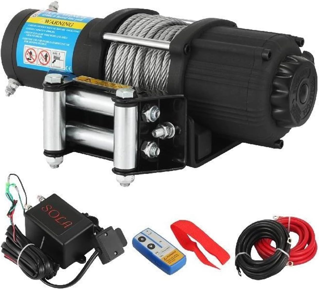 LVFD Treuil Électrique 12V, 4000lbs, avec Câble d'acier, Commande sans ...