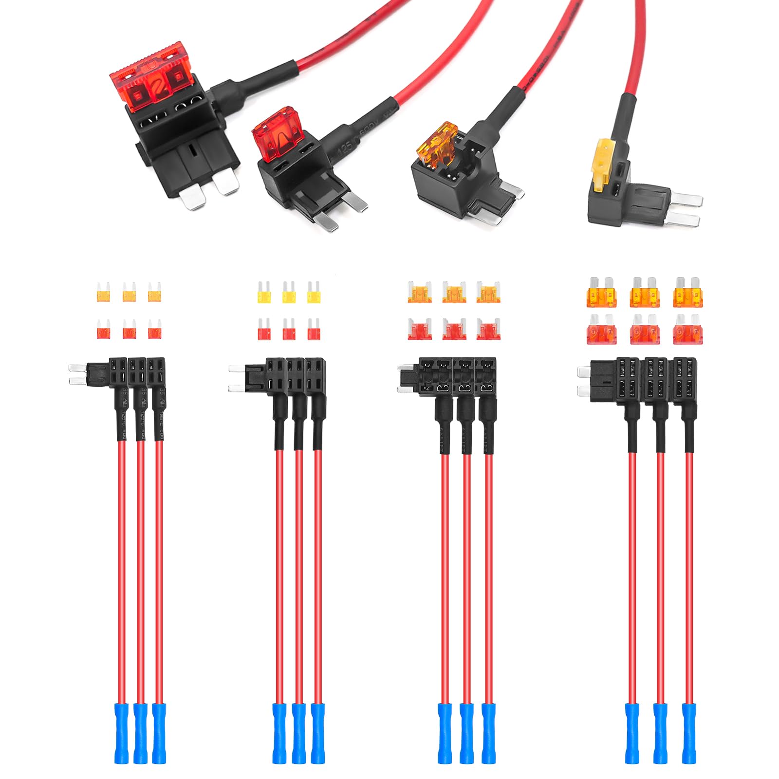 Snapklik.com : Recoil FTK12 12 Pack 4 Types Fuse Tap, Upgraded 12V Car ...