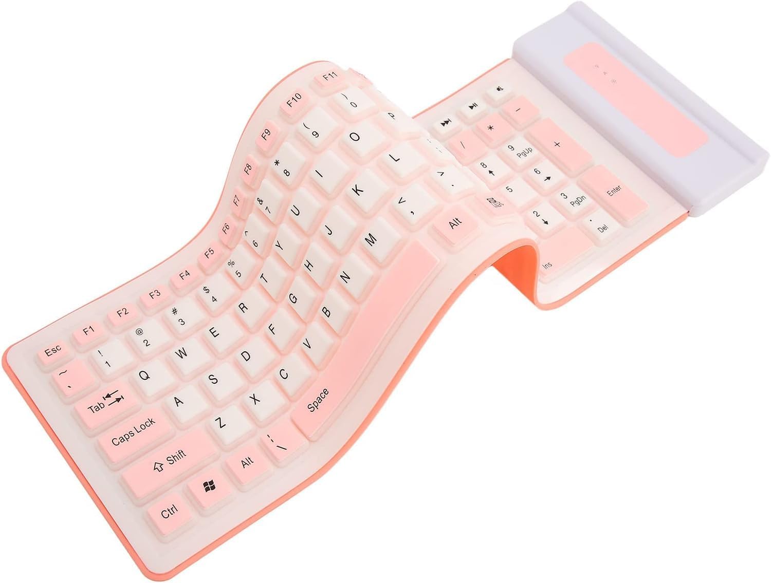 Amazon.com: Atzuofan Wireless Silicone Keyboard, Portable Keyboard for ...