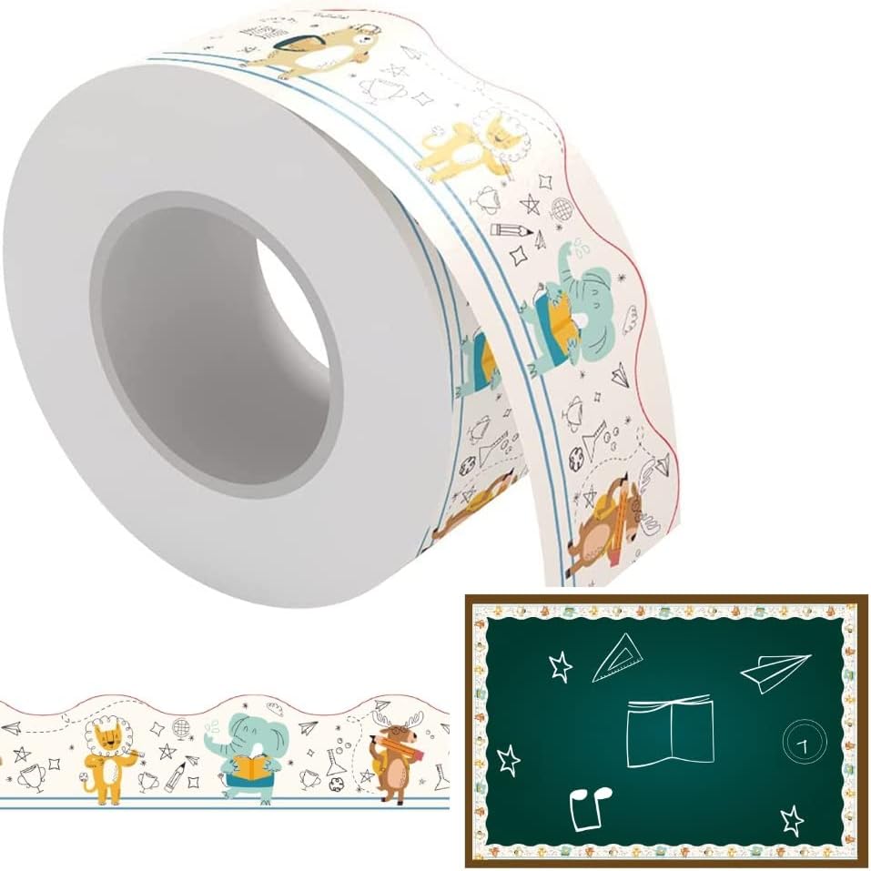 Vamotto Cartoon Animal Bulletin Board Borders, 20M Cute Classroom ...