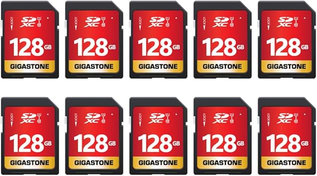 Amazon.com: [Gigastone] 128GB 10-Pack SD Card UHS-I U1 Class 10 SDXC ...