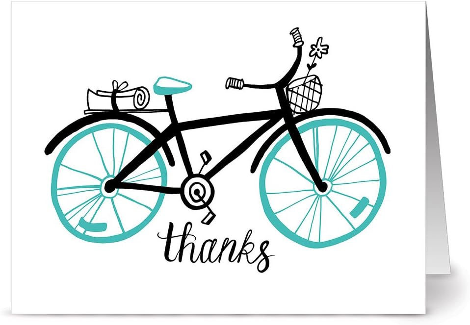 Amazon.com: Two Poodle Press 20 Bicycle Thank You Greeting Cards - For ...