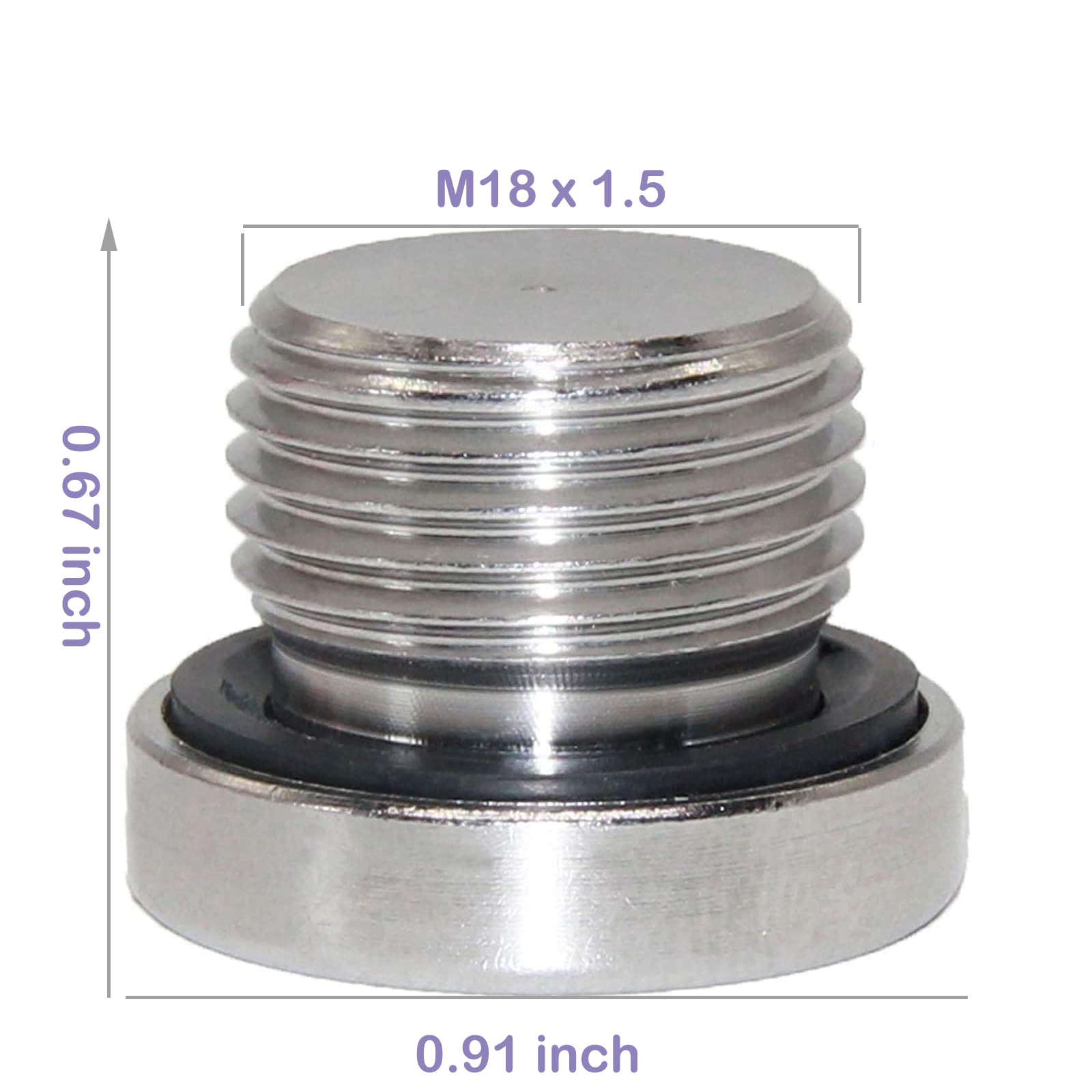 M18-1.5 Bungs Universal M18-1.5 O2 Sensor Bungs & Plugs - Stainless ...