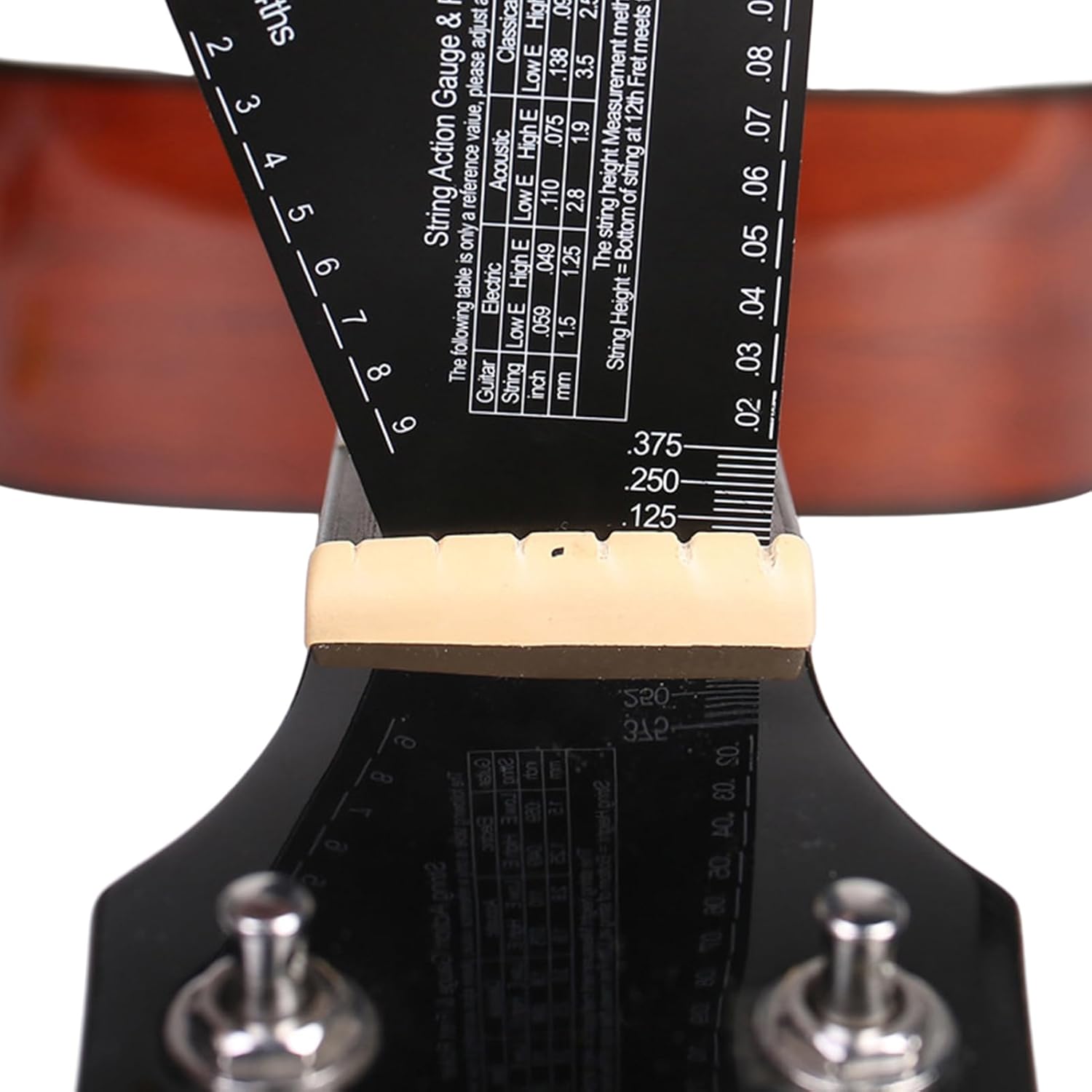 Teksome String Action Ruler, Black Stainless Steel Fret Rocker Guitar ...