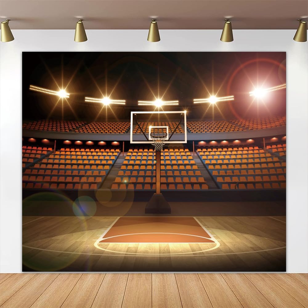 Amazon.com : ChloropLastid Basketball Photo Backdrop Indoor Basketball ...