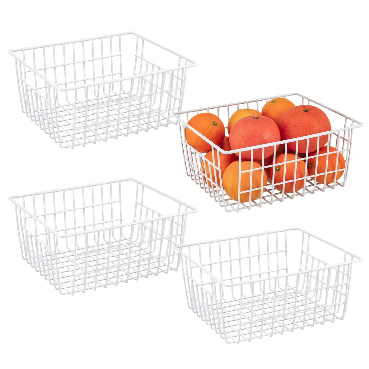 Amazon.com - LOSYHU 4 Pack White Wire Baskets for Organizing Office ...
