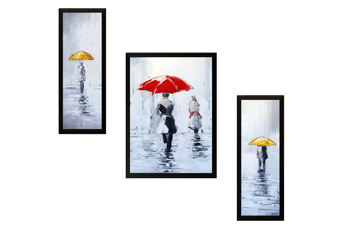 SAF paintings UV Textured Print Framed Painting Set of 3 for Home ...