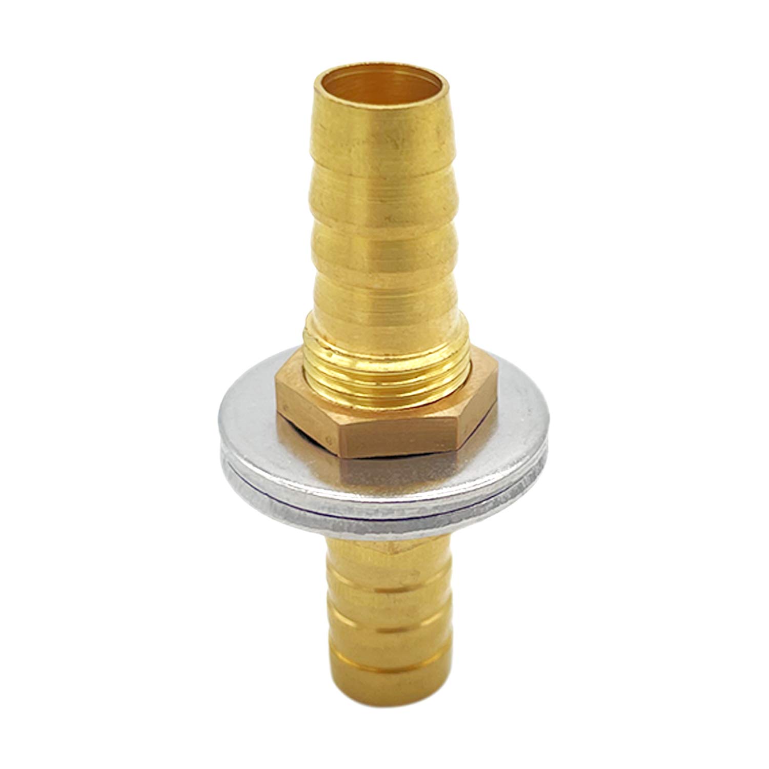 Snapklik.com : Brass 1/2" Hose Barb Bulkhead Fitting Thru-Bulk Straight ...