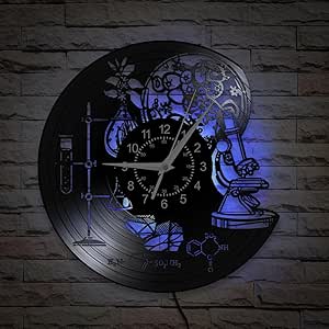 Amazon.com: Timeglow Chemistry Wall Clock, 12'' 7 Colors Luminous ...