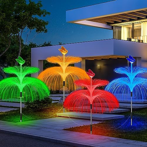 AMFUN Jellyfish Solar Lights, 4-in-1 Outdoor Garden Solar Lights with ...