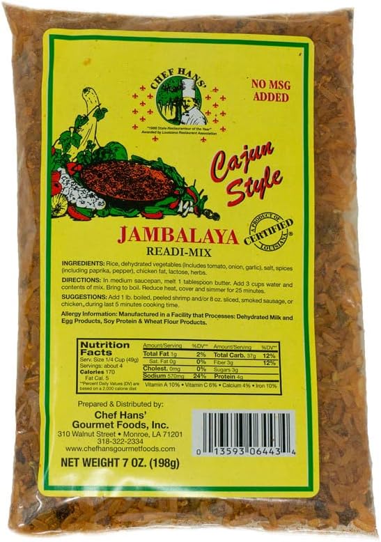 Amazon.com : Chef Hans' Jambalaya Seasoning Mix, 7-Ounce : Packaged ...