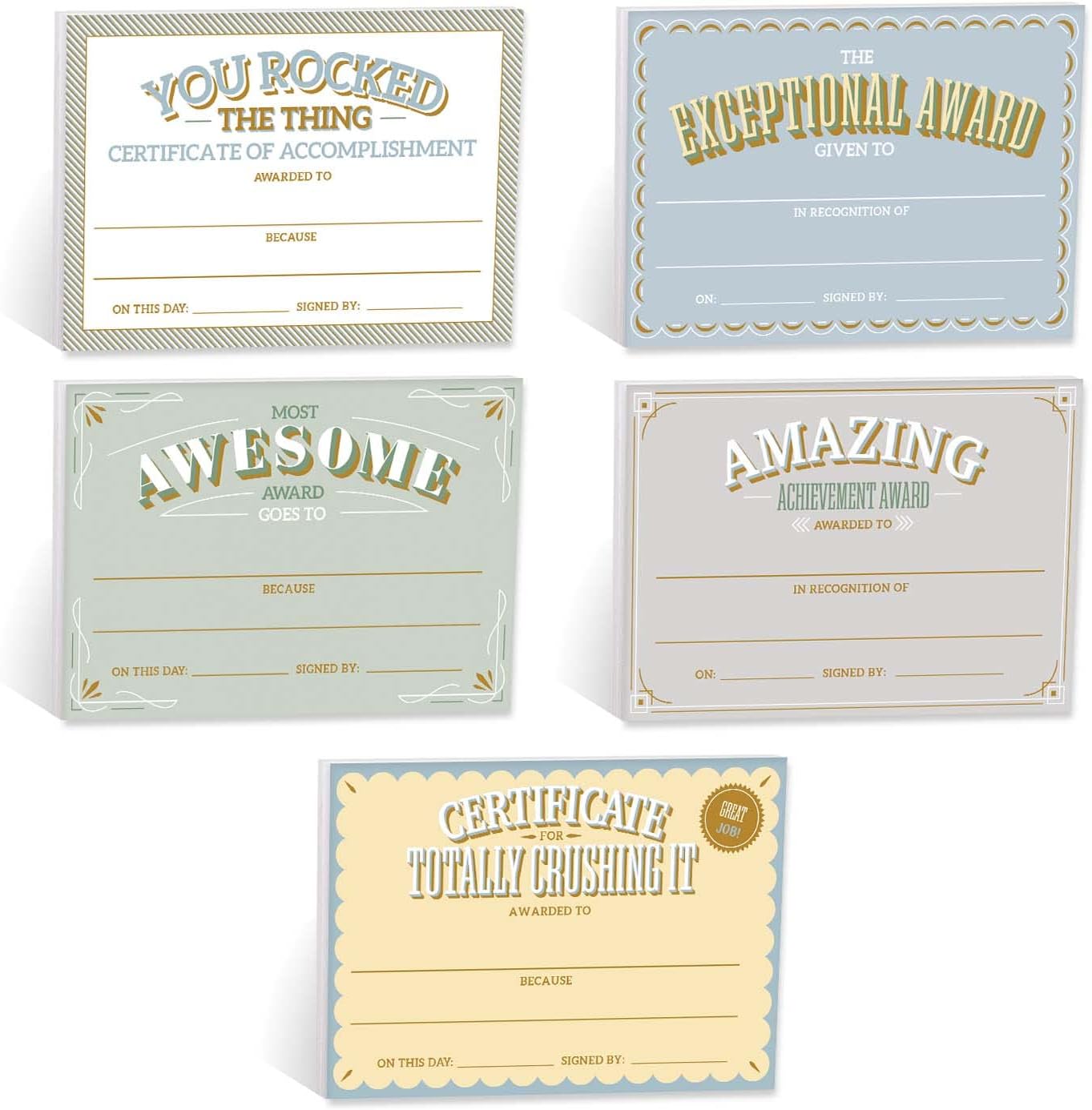 Amazon.com : Motivational Achievement Certificate Fill in Sticky Note ...
