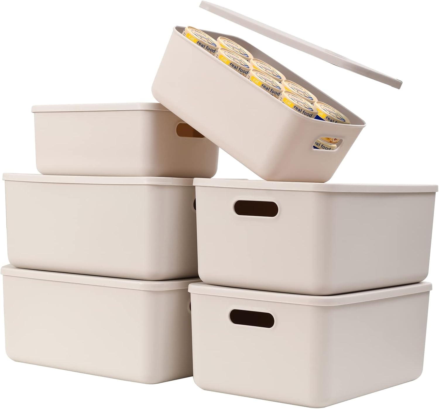 Amazon.com - Yishyfier Plastic Storage Baskets With Lid Organizing ...