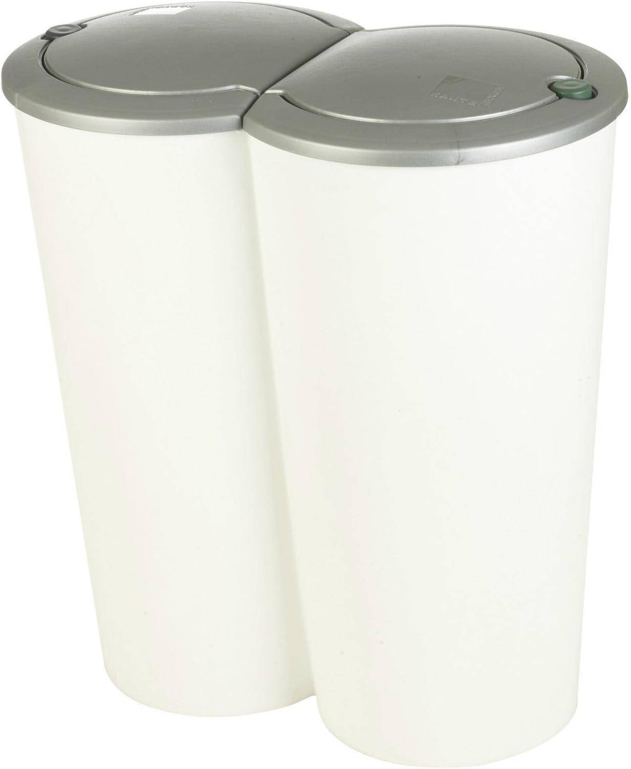Muddy Hands White Grey Duo Double Bin 50 Litre Twin 2 Section ...