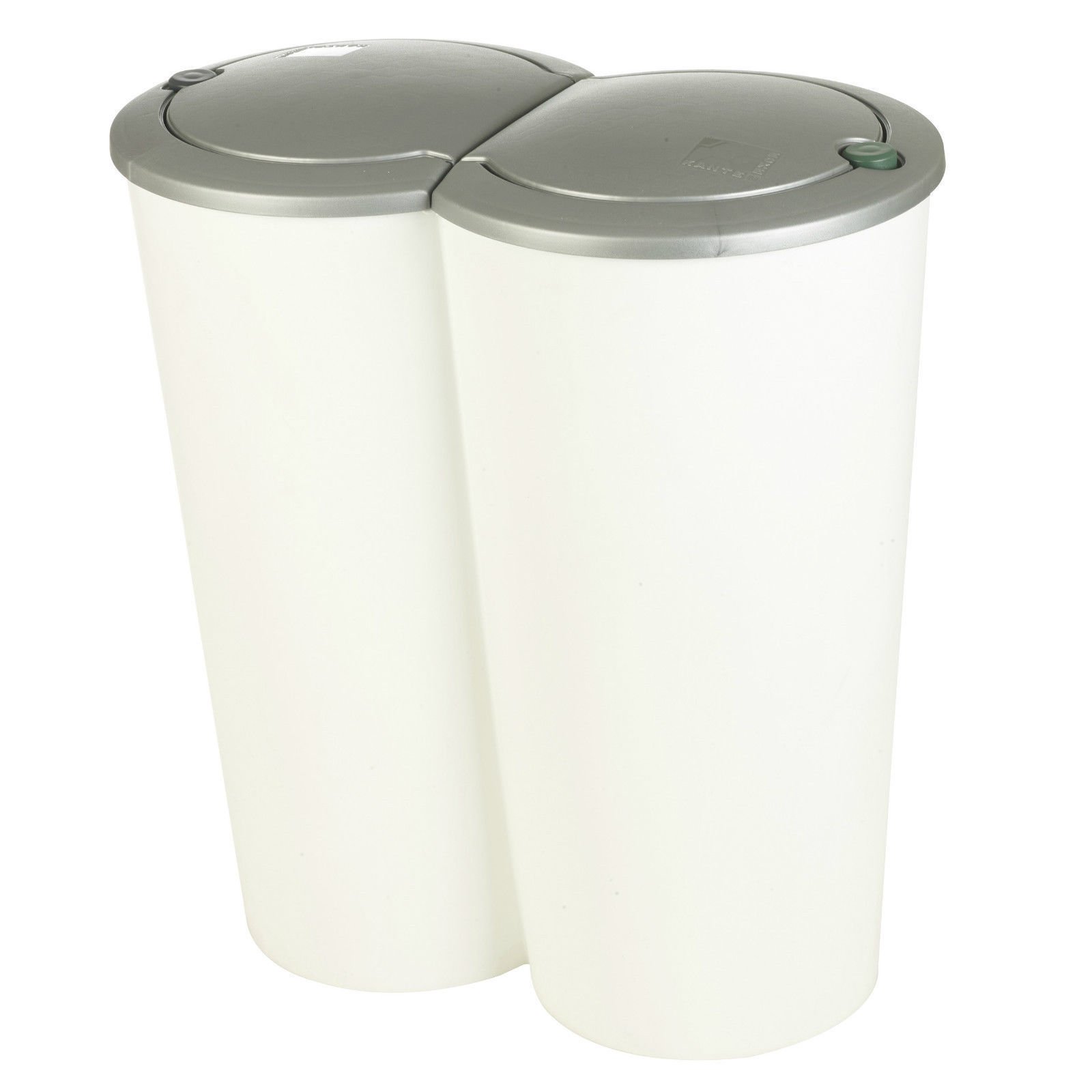 Muddy Hands White Grey Duo Double Bin 50 Litre Twin 2 Section ...