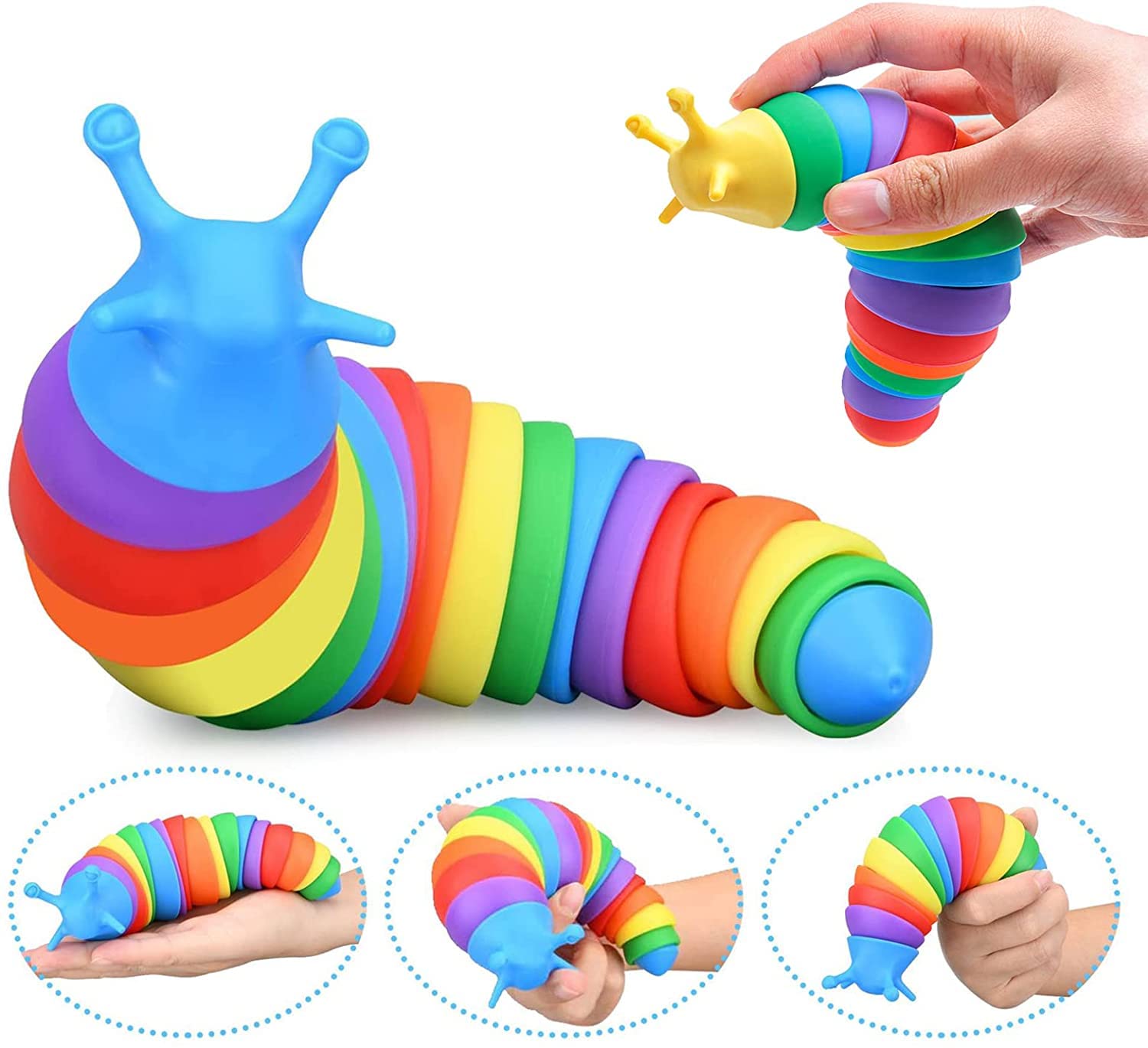 Buy COOLCOLD Slug Fidget Toys, Stress Relief Toys, Sensory Toys for ...