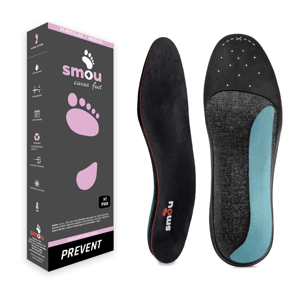 SMOU CAVUSFOOT Insoles for Cavus Foot Women & Men | Metatarsal Relief with Arch Support | Unisex ...
