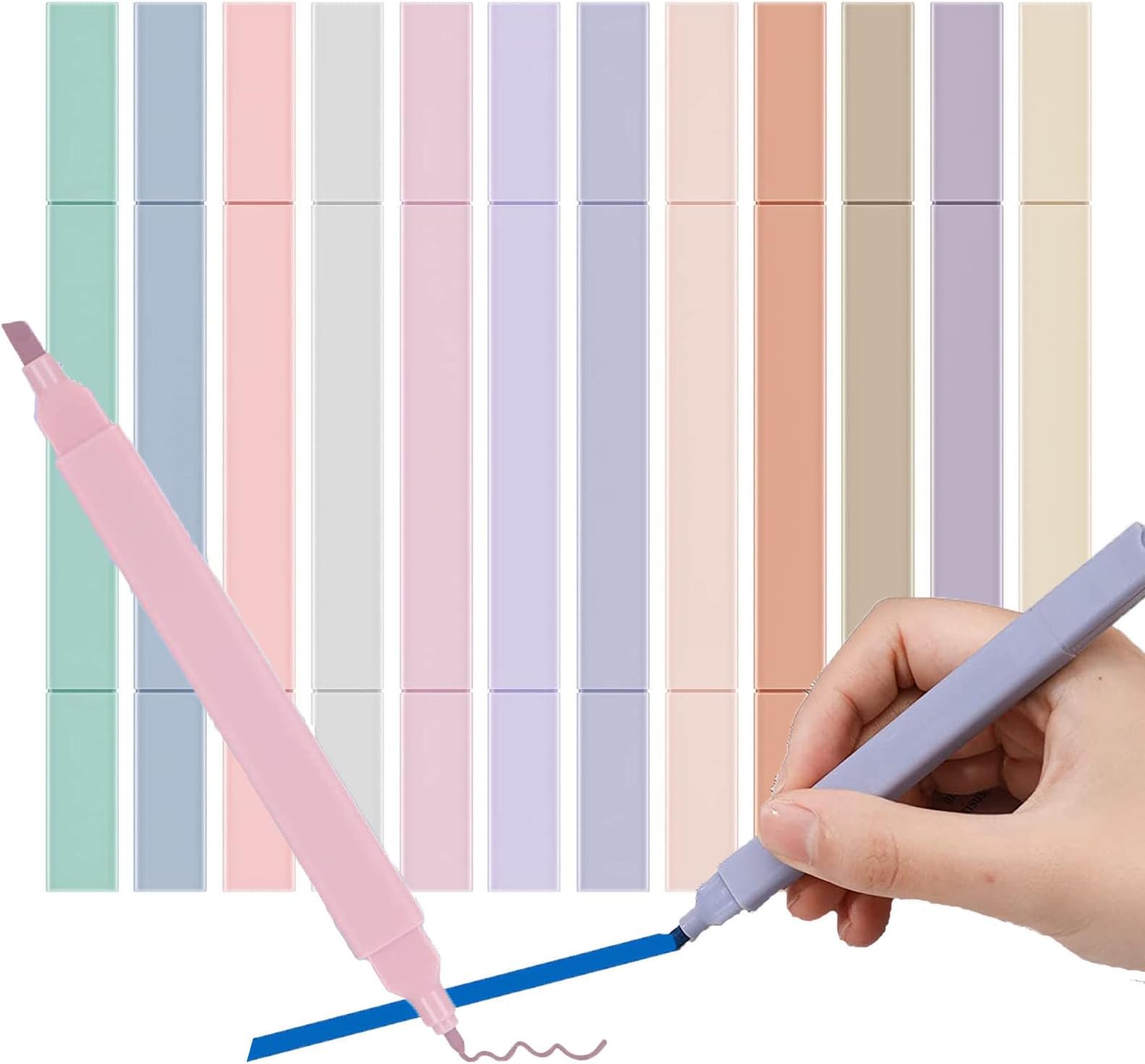 Dottall Aesthetic Textmarker Set, 12 Stück Textmarker Assorted Colors ...