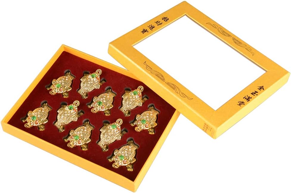 Amazon.com: BRABUD Chinese Fengshui Money Frog Statue Gold Bring Wealth ...