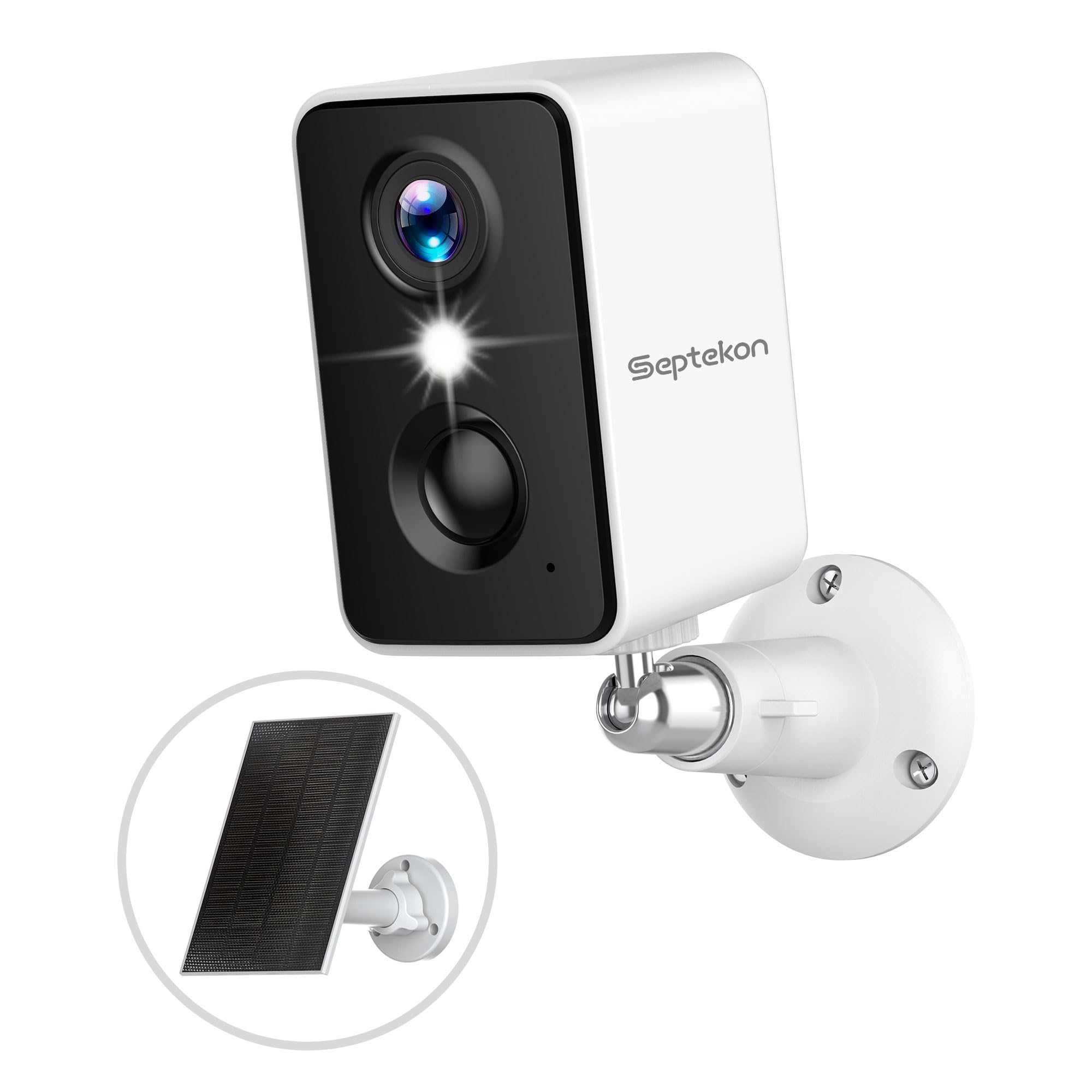 Septekon 2K Security Camera Outdoor Wireless,Flood Light WiFi Battery ...