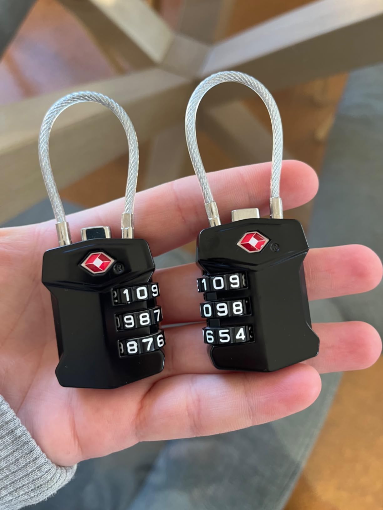 TSA Luggage Locks (2 Pack),Big Digit Easy Read Dials TSA Approved Cable ...