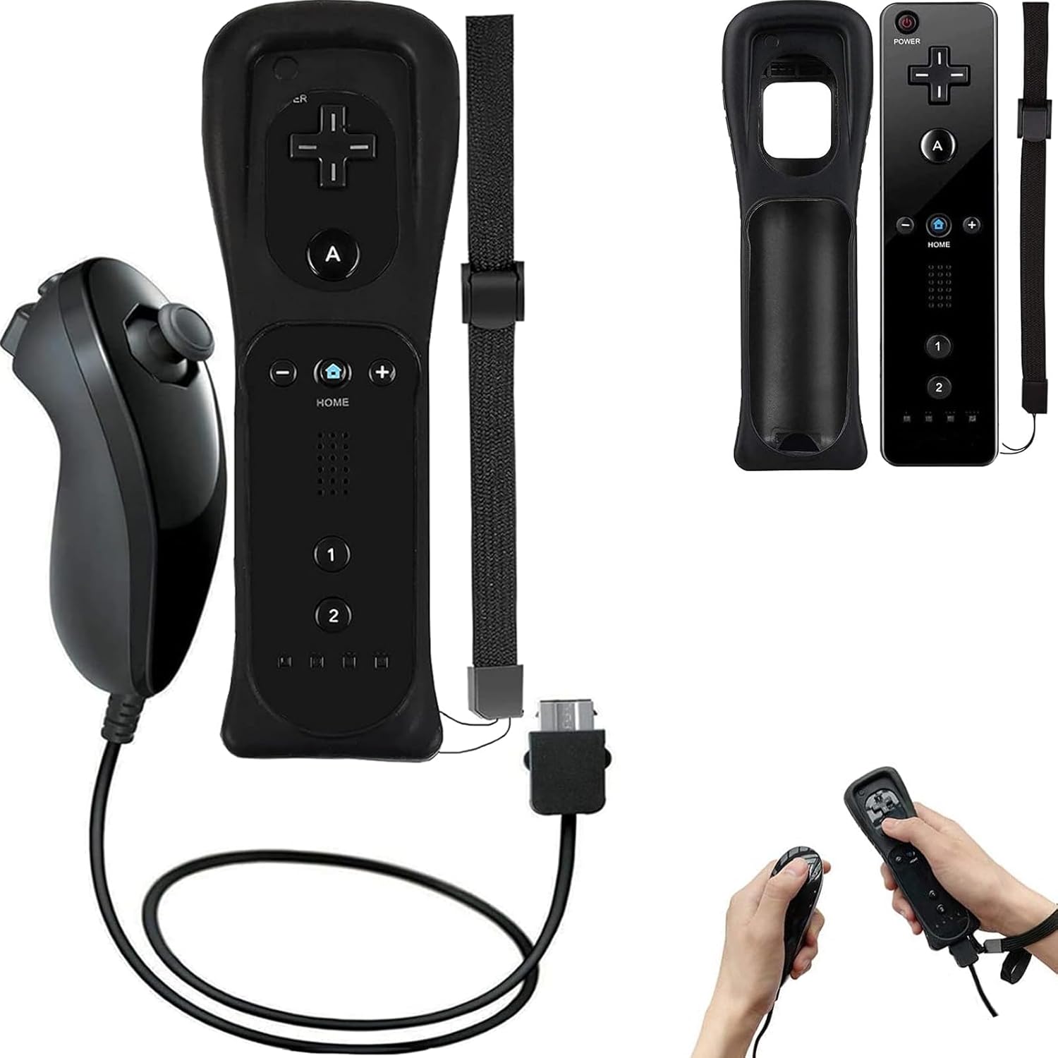 WOAZNSK Control Wii Motion Plus,Incorporado 2 en 1 Control Remoto de ...