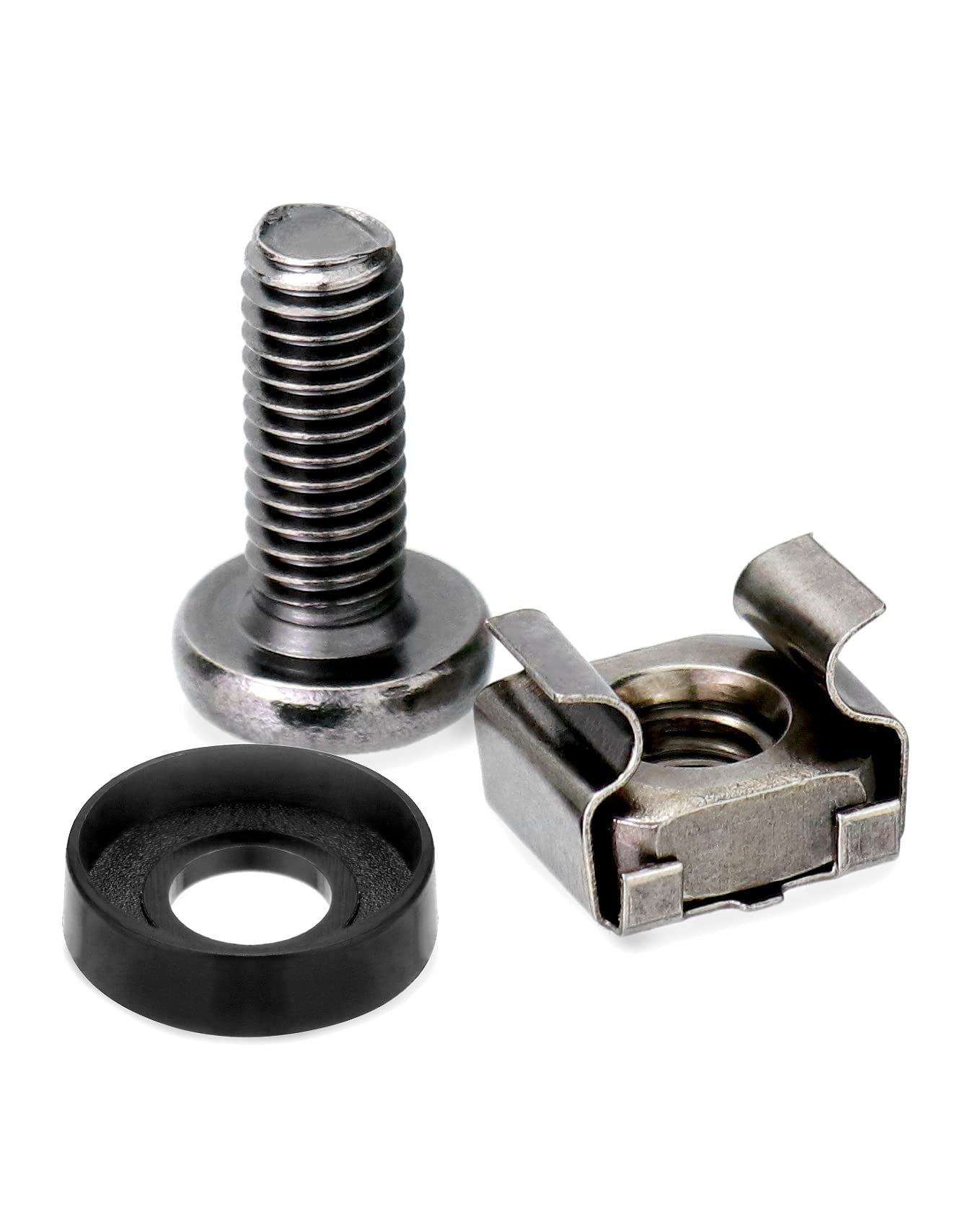 QWORK 50 Pack M6 x 16mm Rack Mount Cage Nuts, Screws, and Washers for ...
