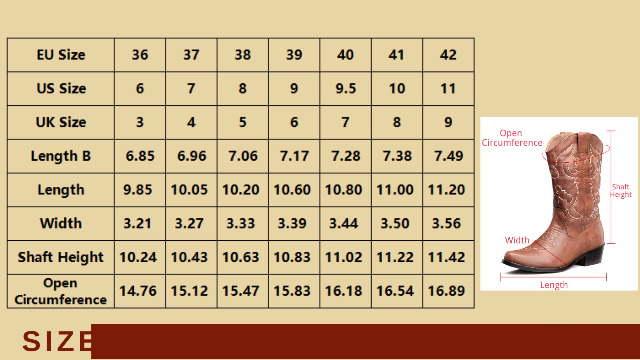 Watch Size Guide--Western Cowgirl Boots on Amazon Live