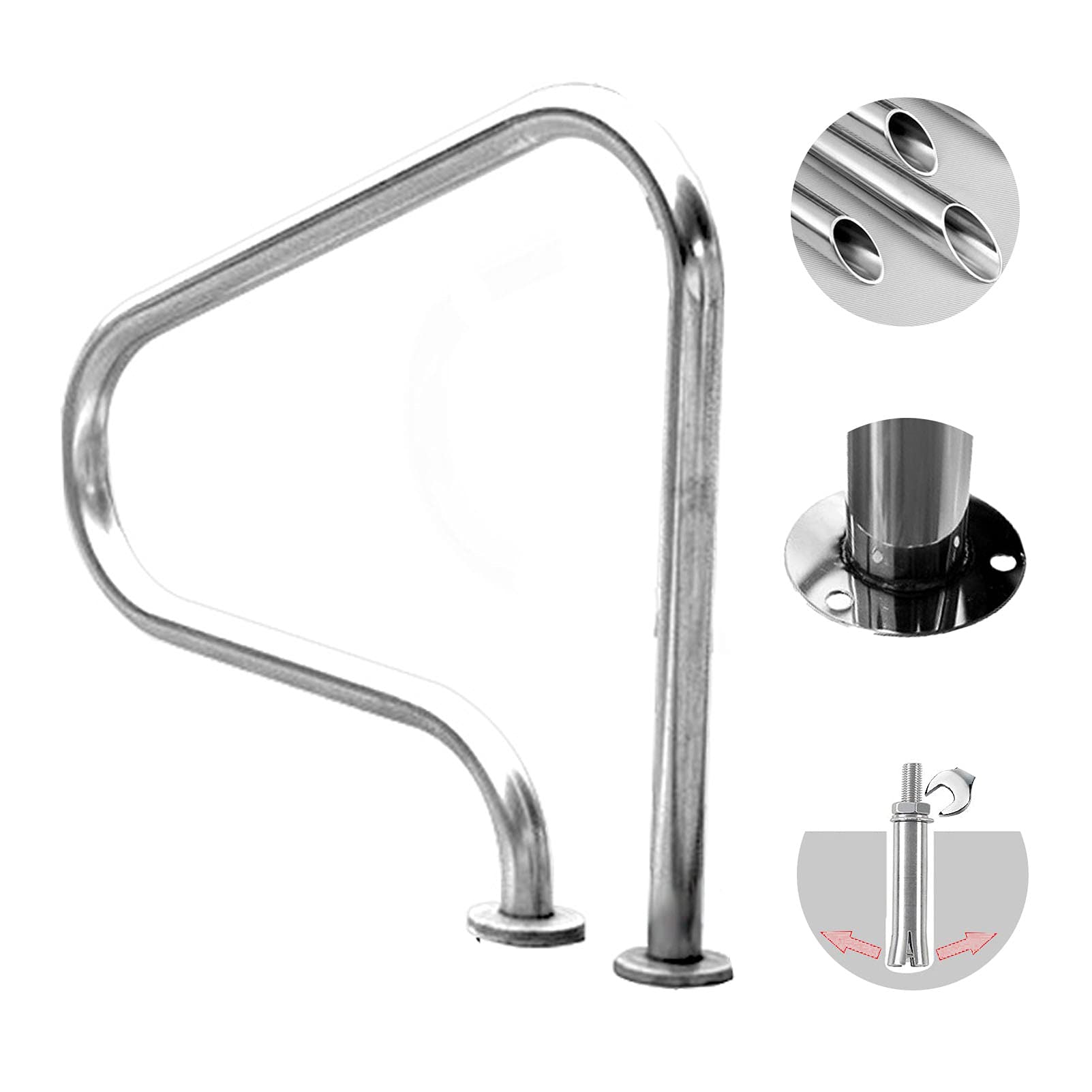 Buy Staircase Handrails Pool Hand Rail Solid M8 Anchor Expansion Bolts ...