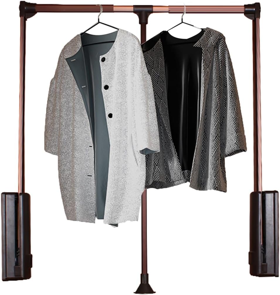 Amazon.com: UOUONE Pull Down Wardrobe Rod,20.08""-47.64"" Wardrobe ...