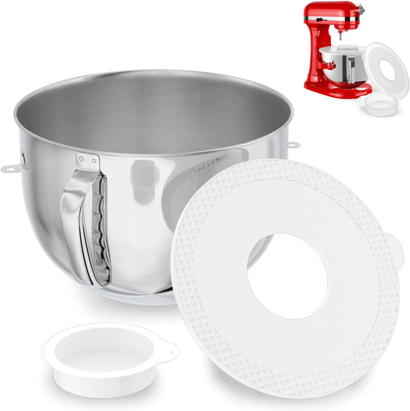 Amazon.com: 6QT Stainless Steel Bowl and Bowl Lid Covers for Kitchenaid ...