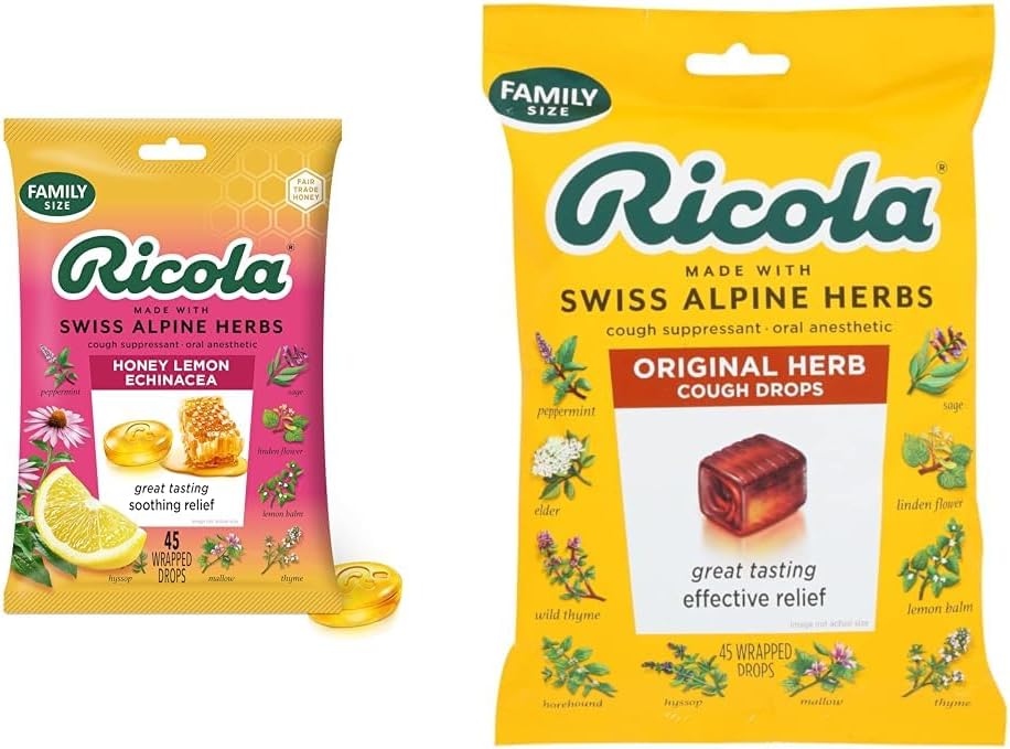 Amazon.com: Ricola Honey Lemon with Echinacea & Original Herb Cough ...