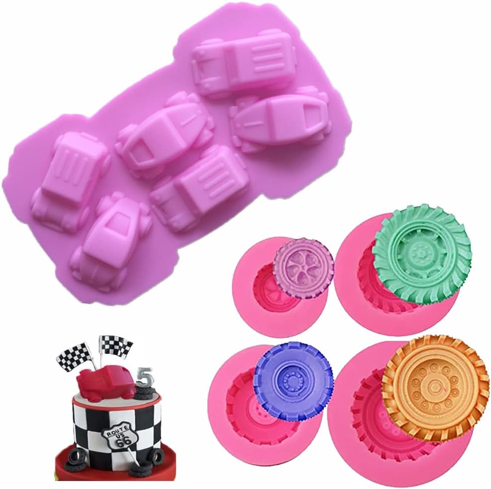 Amazon.com: Set of 5 Different Tire Wheel Carton Car Shape Boy Toy ...