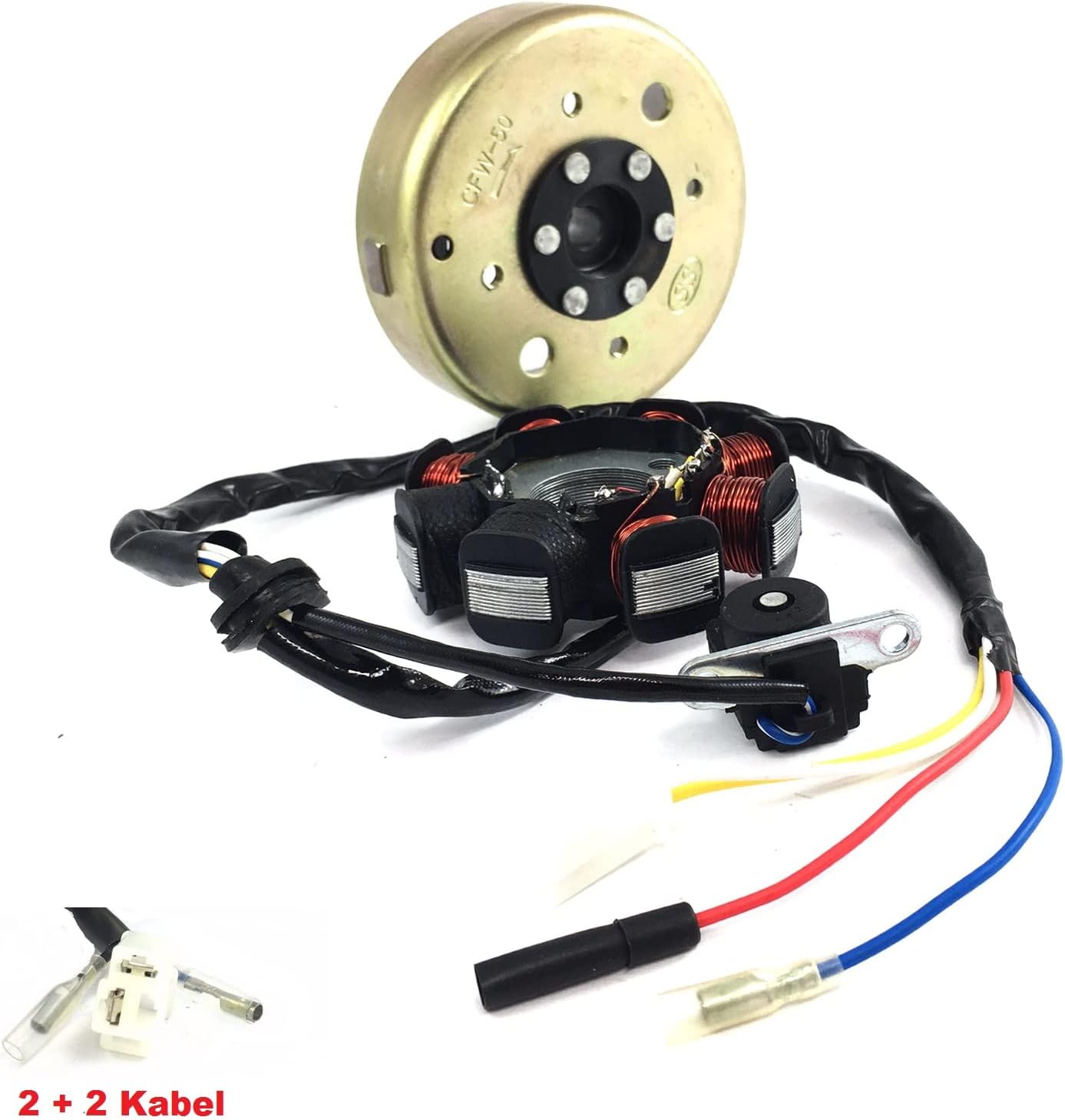 Amazon.com: MAGNETO STATOR FLYWHEEL 50CC 139QMA/B 8 COIL/POLE (A) GY6 ...